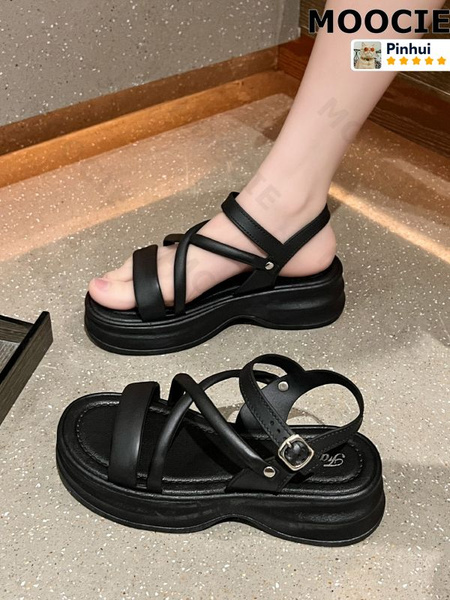 Босоножки Женский MOOCIE Платформа, размер 36, 37 Круглый нос, Низкая модель Демисезон Пряжка ...