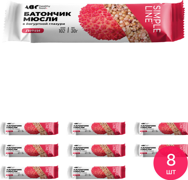 Батончик мюсли злаковый ABC healthy food / АВС Хэлси фуд личи в ...