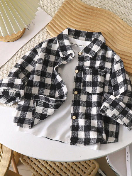 Рубашка для малышей Мальчики, Девочки SYJWY, размер 90 Застежка BOA черный кварц На любой сезон ...