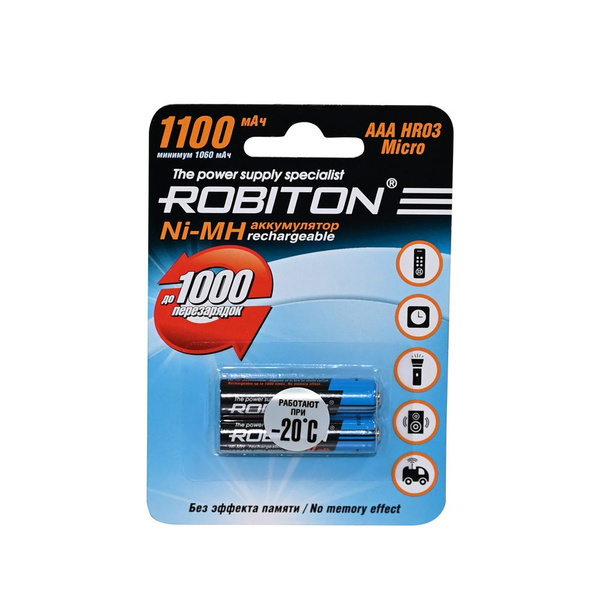 Аккумулятор ROBITON 1100MHAAA-2 BL2 купить на OZON по низкой цене (1990842136)