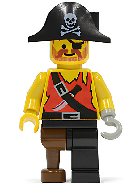 Минифигурка Lego Pirate Shirt with Knife, Black Leg with Peg Leg pi022 ...