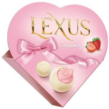 Конфеты LEXUS Strawberry из белого шоколада с клубничным кремом Сердце ...