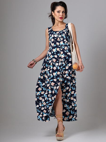 Платье Женский DStrend темно-синий Повседневный Вискоза, размер 50 купить c доставкой на OZON по ...