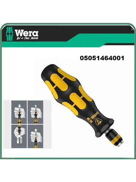 WERA 05051464001 , немагнитная многокомпонентная рукоятка, съемный нескользящий держатель бит ...