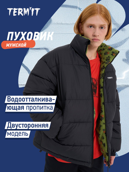 Пуховик Мужской Termit черный Полиэстер, размер 56, 58 Демисезон Полиэстер Китай купить c ...