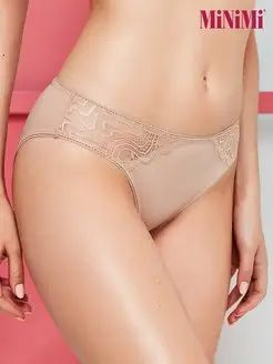 Трусы Женский Minimi слипы Полиамид, Эластан бежевый, размер 50 Средняя Кружево Китай ...