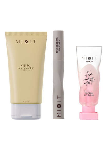 Набор косметики: тушь, блеск для губ и солнцезащитный крем купить на ...