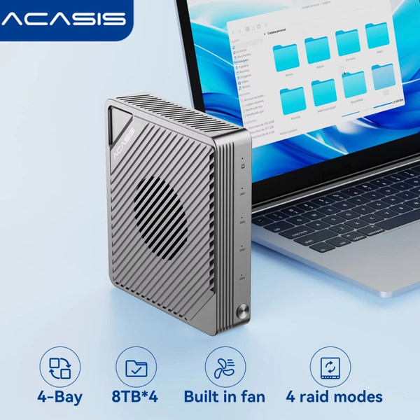 Acasis 4-дисковый SSD-накопитель Thunderbolt 4/3 40Gbps с поддержкой RAID и видеовыходом HDMI 4K ...