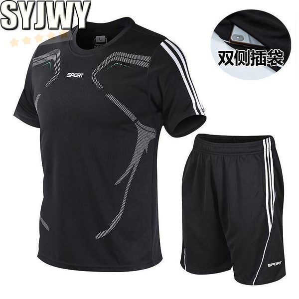 Комплект футболок Мужской SYJWY черный Короткий, размер 58 Политекс Надписи Повседневный Китай ...