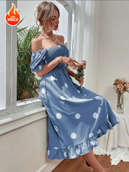 Платье Женский Pull&Bear синий, белый платье-рубашка Повседневный Короткий Политекс, Хлопок ...