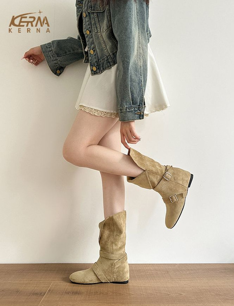 Полусапоги Женский KERNA, размер 36 абрикосовый На любой сезон R (средняя) Платформа Китай ...