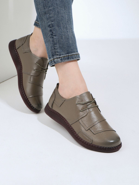 Туфли Женский Covani Натуральная кожа, размер 37 Без каблука 8 оксфорды Россия Шнурки ...