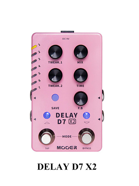Mooer D7 Delay X2 Электрогитара монолитный Стерео петлитель эффект задержки эффектор ...