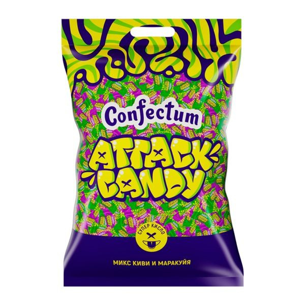 Кислая таблетированная конфета Confectum Attack Candy со вкусами киви и ...