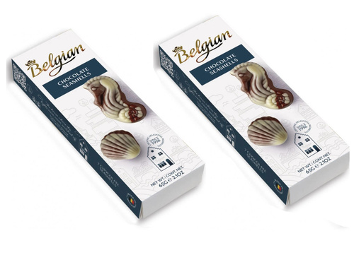 Отзывы на Шоколад The Belgian, "Seashells" Blue Bow ракушки, 2 шт по 65 г от покупателей OZON