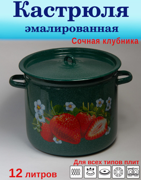 Кастрюля Лысьвенские эмали, Эмалированная сталь, 12 л - купить по ...