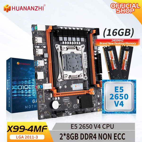 Материнская плата HUANANZHI LGA 2011-3 X99 4MF+E5 2650V4+2*8G DDR4 NON ...