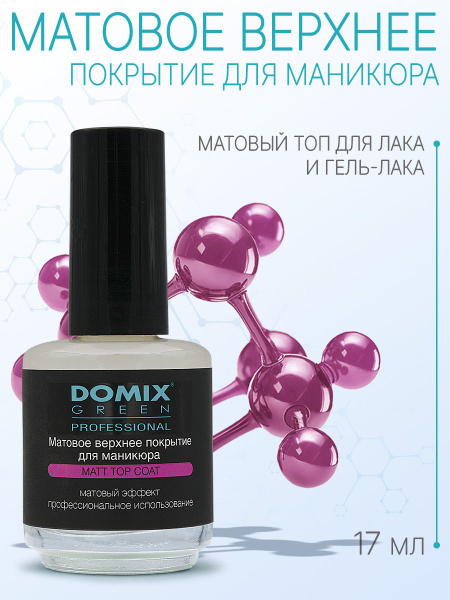DOMIX GREEN PROFESSIONAL Матовое верхнее покрытие для маникюра, 17 мл - купить с доставкой по ...