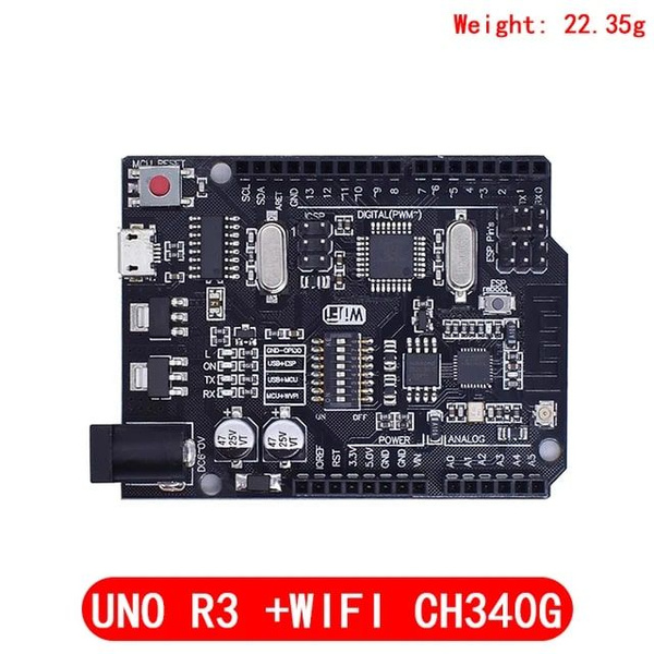 Контроллер Arduino Uno R3 с Wifi ESP8266, Atmega328P/CH340G (без USB провода) - купить с ...