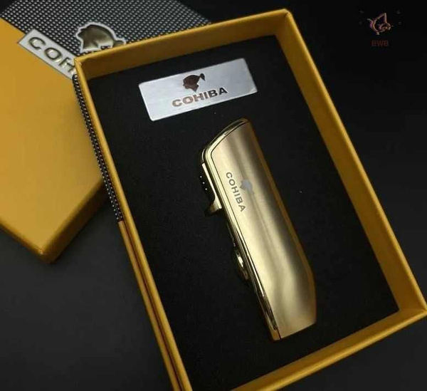 Газовая зажигалка Cohiba Три пламени С дрелью для сигар Металлический корпус-qi - купить с ...