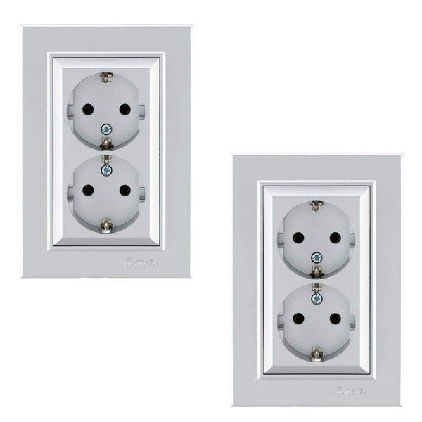 Розетка 2-я с/з Makel Karea серебряная 56065028 - 2шт. - купить по низкой цене в интернет ...