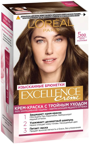 L'Oreal Paris Крем-краска для волос Excellence Creme, 5.00 Светло ...
