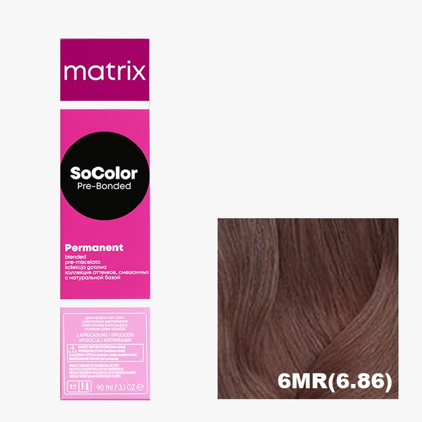 Краска для волос, 6MR(6.86), MATRIX, SoColor Pre-Bonded, 90 мл ...