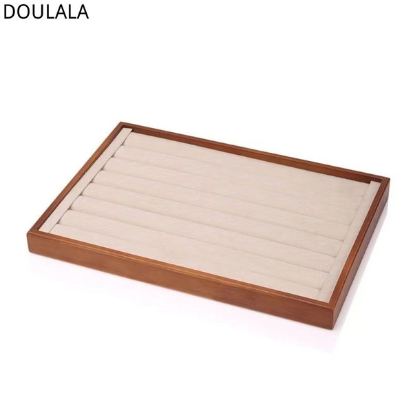 DOULALA Лоток Для Ювелирных Изделий С Деревянными Решетками, Витрина Для Ювелирных Ожерелий, 35 ...