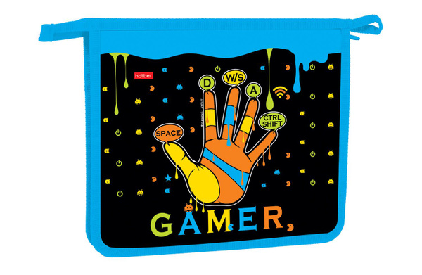 Папка для тетрадей пластиковая А5 Hatber 1 отделение 205х240х40мм на молнии -Old gamer- - купить ...