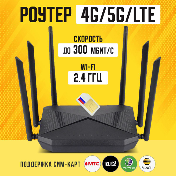 Роутер Sangpo Модем 4G, черный, 2.4 ГГц купить по низкой цене с доставкой в интернет-магазине ...