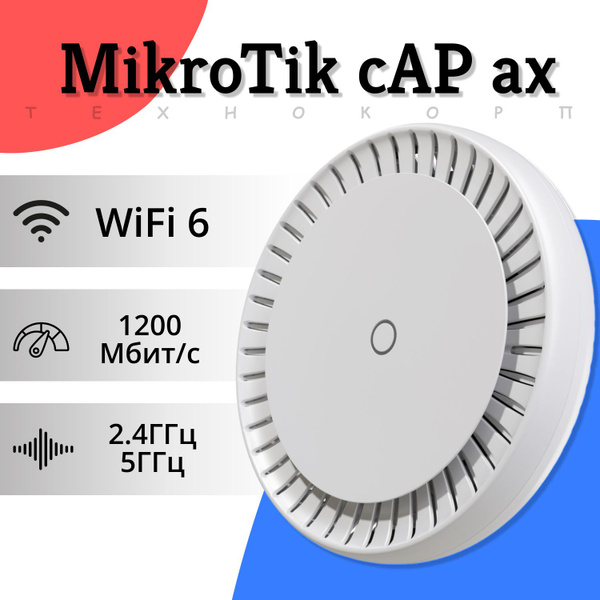Точка доступа MIKROTIK cAP ax, белый, 2.4 ГГц, 5 ГГц купить по низкой ...