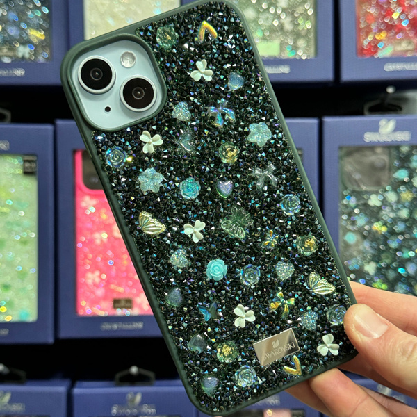 Чехол Swarovski Crystals для iPhone 13 зеленый - купить с доставкой по ...