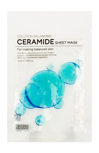 Tenzero Solution Balancing Ceramide Sheet Mask, Тканевая маска для лица с церамидами, 25 мл ...