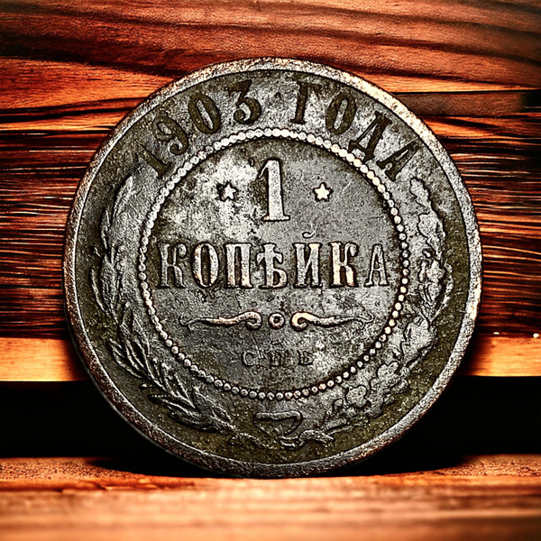 Монета Российской Империи 1 копейка 1903 года, СПБ. Николай II - купить в интернет-магазине OZON ...