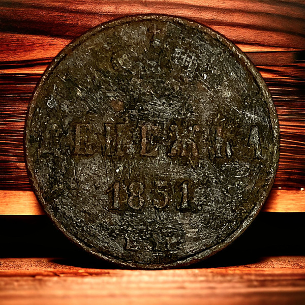 Монета Российской Империи Денежка 1851 года, ЕМ. Николай I - купить в интернет-магазине OZON с ...