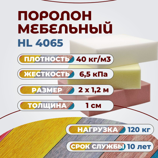 Поролон мебельный HL 4065 2000х1200 10 мм сверхжесткий долговечный ...