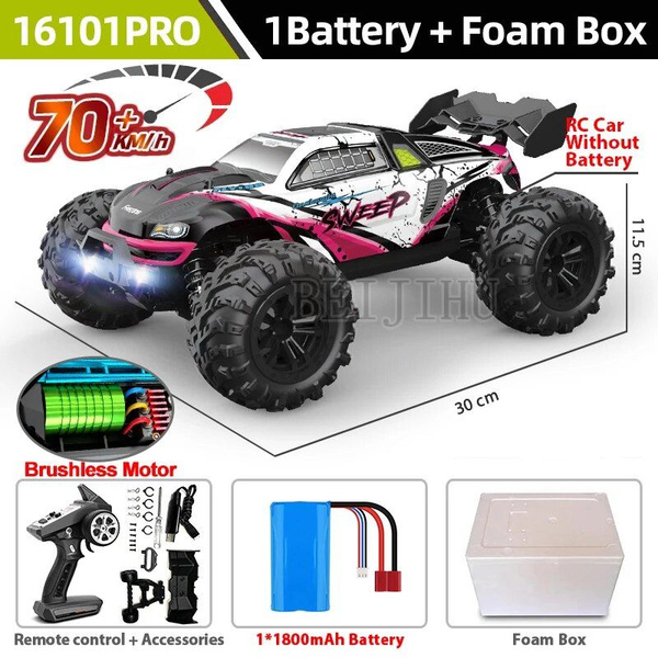 RC монстр грузовик для бездорожья с высокой скоростью 70 км/ч, LED ...