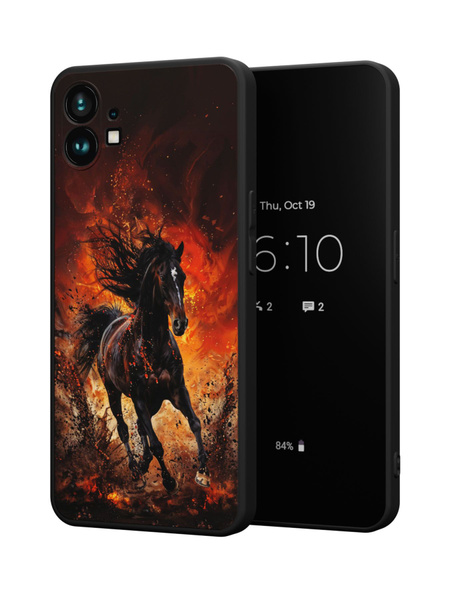 Силиконовый чехол Mcover для Nothing Phone 1 (Насинг Фон 1), Horse Art ...