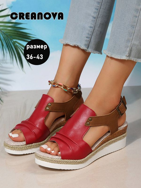Сандалии Женский CREANOVA, размер 39 Breathable Танкетка Высокая модель Лето Пряжка купить c ...