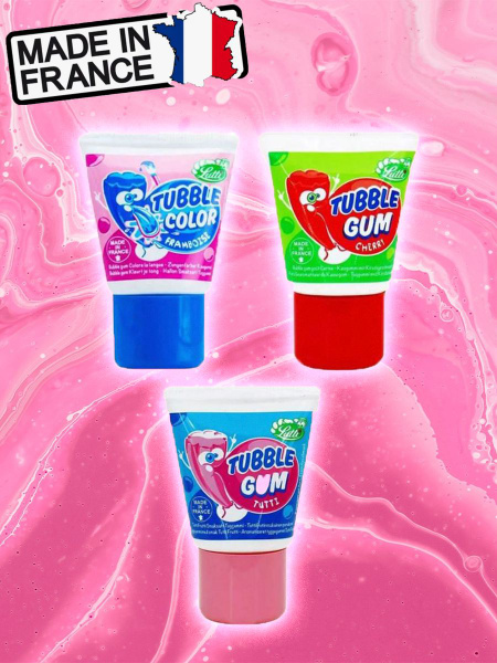 Жидкая жевательная резинка Lutti Tubble Gum Color Малина, Тутти-Фрутти ...