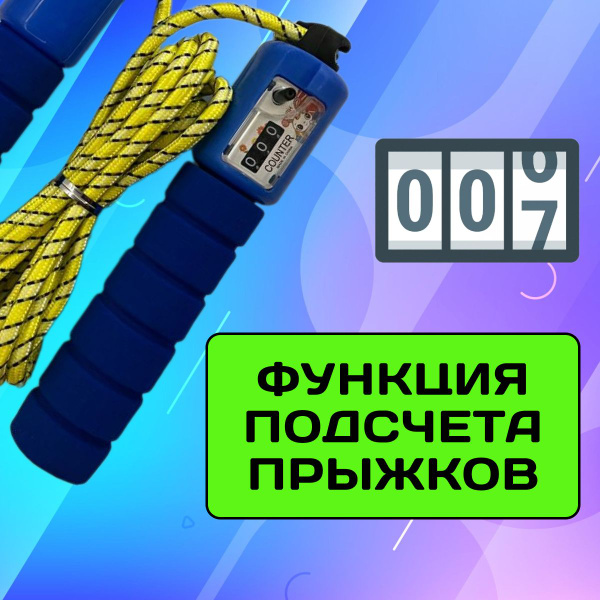 Характеристики Регулируемая Скакалка с функцией подсчета прыжков ...