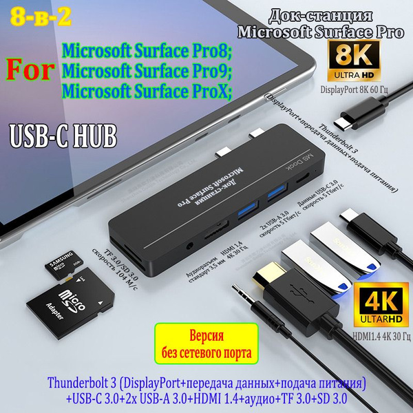 Аксессуары для планшетов и ноутбуков, двойной USB-C MST HUB док-станция ...