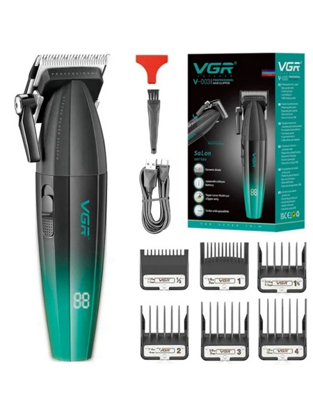 Машинка для стрижки VGR V-003, черный матовый, бирюзовый - купить по выгодным ценам в интернет ...