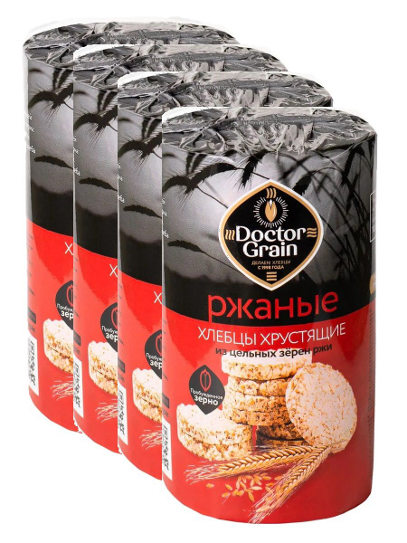 Хлебцы хрустящие Doctor Grain ржаные, 80 г х 4 шт - купить с доставкой ...