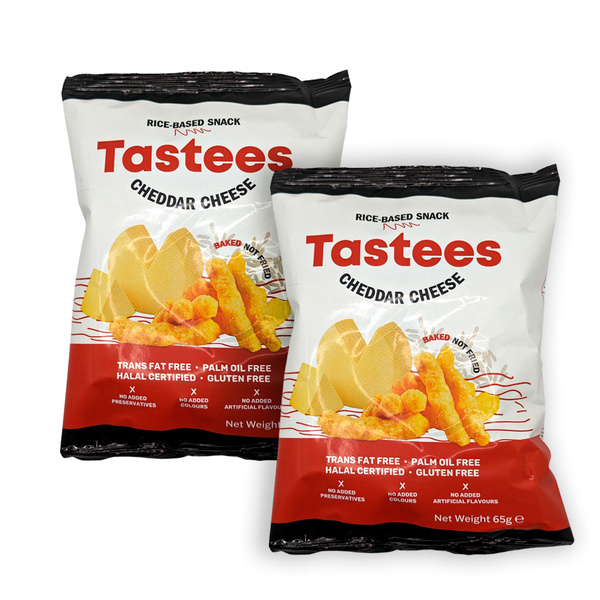 Чипсы рисовые Tastees Cheddar Cheese Сыр Чеддер 2 упаковки 65г Импорт ...