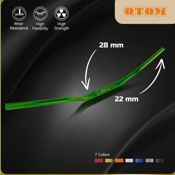 Руль для мотоцикла Эндуро мотокросс (Переменного сечения 28-22 мм) OTOM зеленый - купить по ...