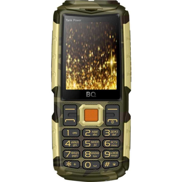 Мобильный телефон BQ 2430 TANK POWER CAMOUFLAGE/GOLD, хаки, золотой ...