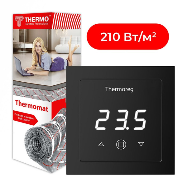 Теплый пол под плитку THERMO TVK-210 0,45 кв.м + терморегулятор TI 300 ...
