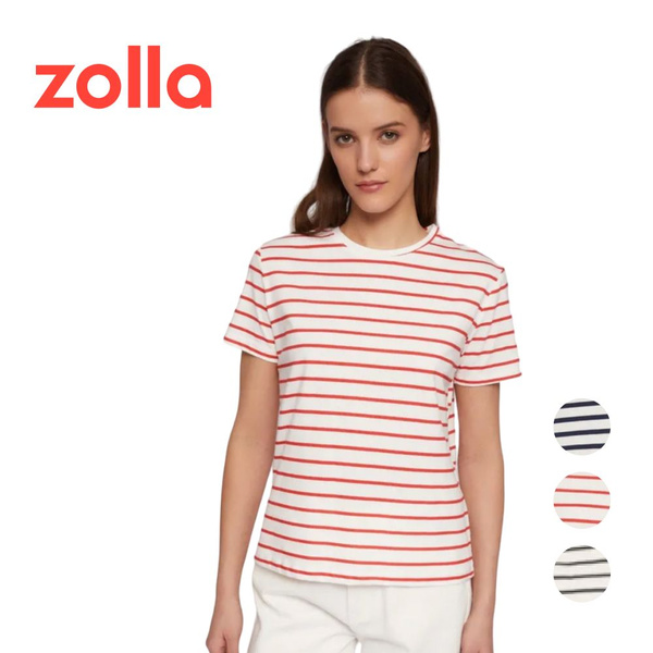 Футболка Zolla, размер 42, цвет красный, 100% Хлопок - купить по выгодной цене в интернет ...