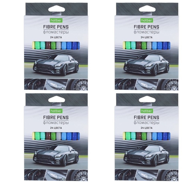 Hatber Фломастеры Скорость, 24 цвета, 4 уп - купить с доставкой по выгодным ценам в интернет ...